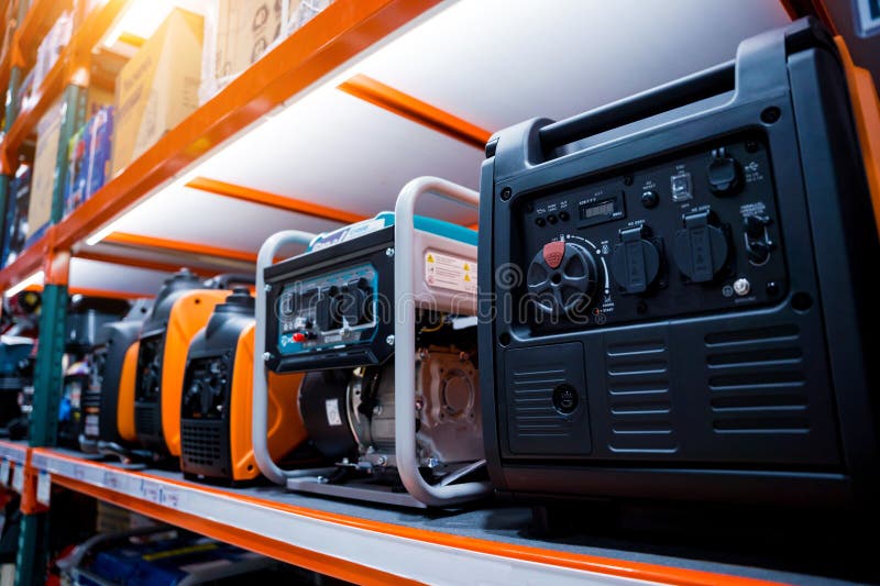 Portable Diesel Generator AC at the Showroom Stock Image - Image of ...