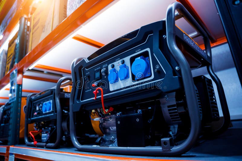 Portable Diesel Generator AC at the Showroom Stock Image - Image of ...