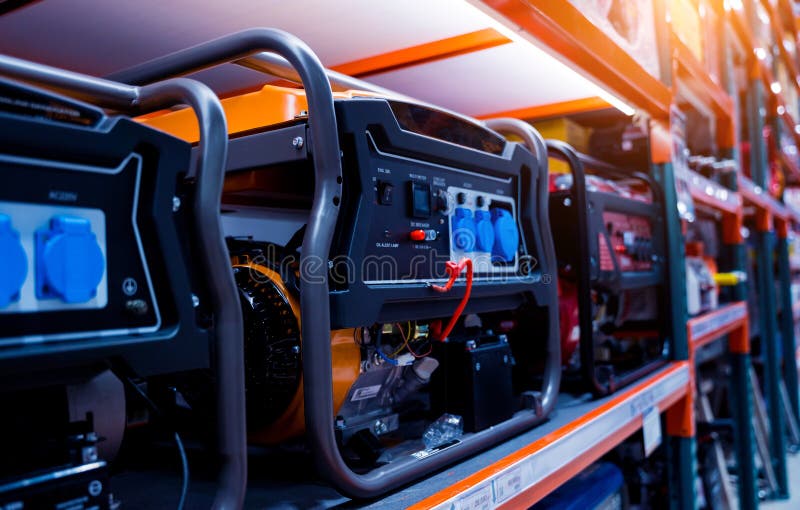 Portable Diesel Generator AC at the Showroom Stock Image - Image of ...