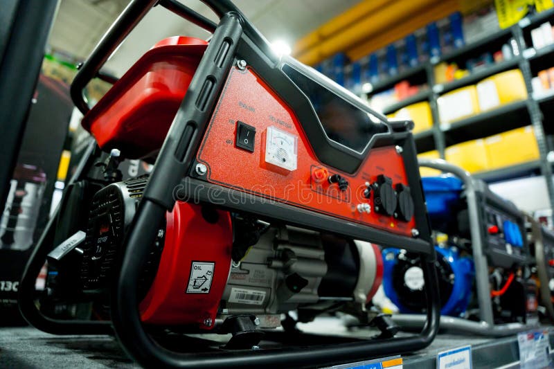 Portable Diesel Generator AC at the Showroom of a Large Store. Stock ...
