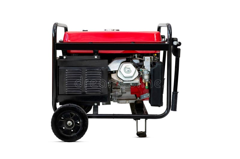 Portable Red Electric Generator Stock Photo - Image of electrical, plug ...