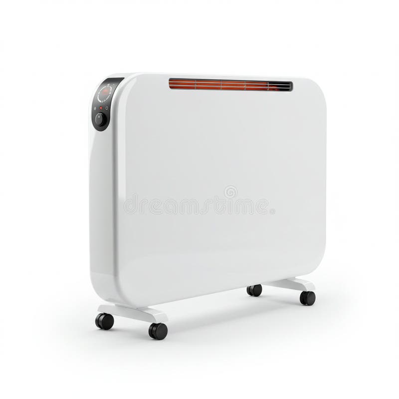 Portable Electric Heater with a Sleek, White Rectangular Body and ...