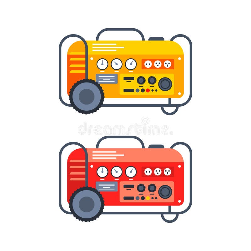 Portable Electric Power Generator. Vector Illustration Stock Vector ...