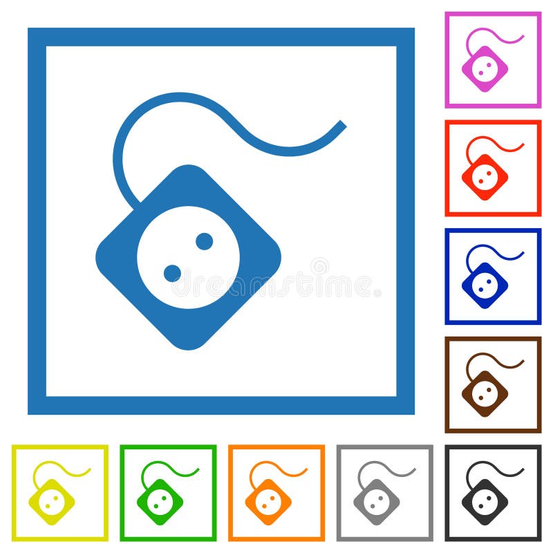 Portable Electrical Outlet with One Socket and Cord Solid Flat Framed ...