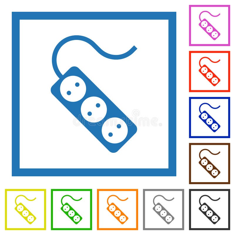 Portable Electrical Outlet with One Socket and Cord Solid Square Flat ...