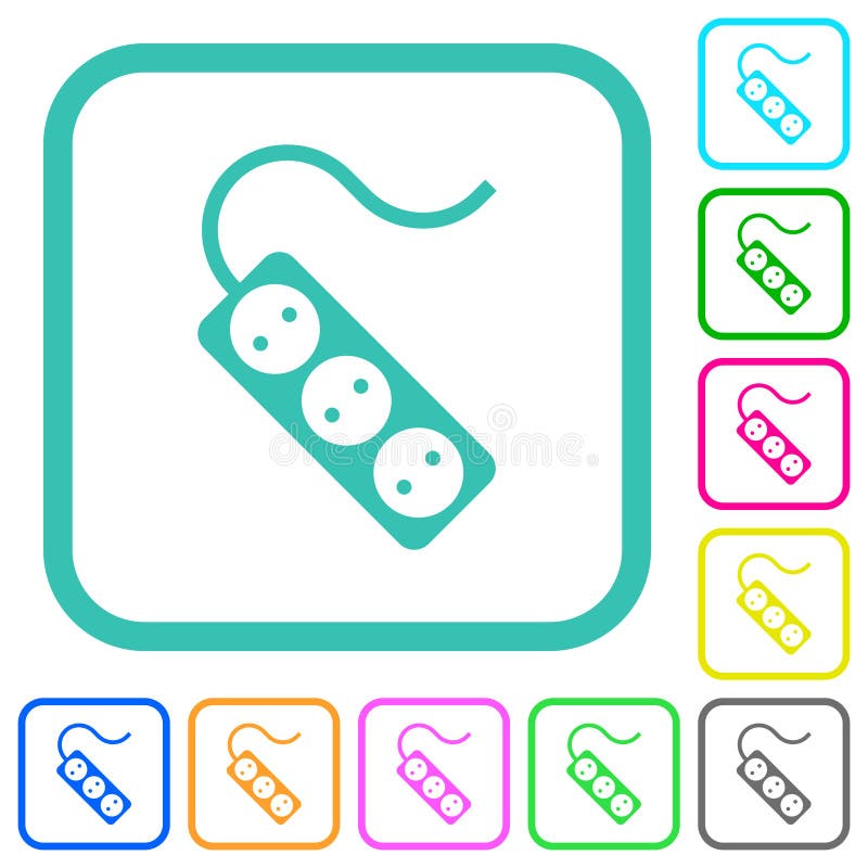 Portable Electrical Outlet with Three Sockets and Cord Solid Vivid ...