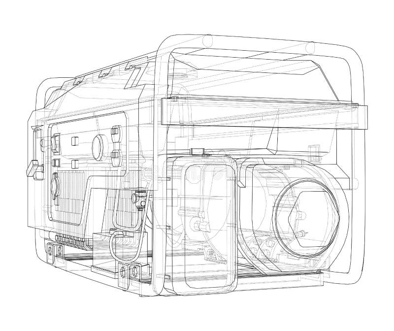 Portable Electro Generator. Vector Stock Vector - Illustration of ...