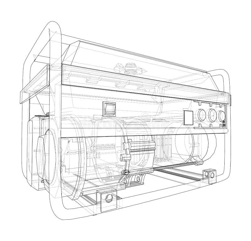 Portable Electro Generator. Vector Stock Vector - Illustration of ...