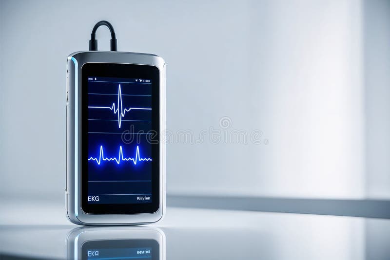 Portable Electrocardiogram Device Showing Heart Rhythm on Touchscreen ...