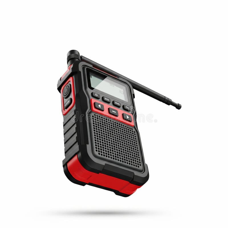 Portable Emergency Radio (black and Red Stock Image - Illustration of ...