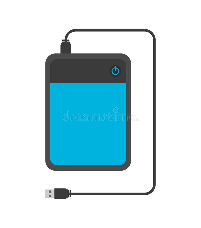 Portable External Drive. Vector Stock Vector - Illustration of internet ...