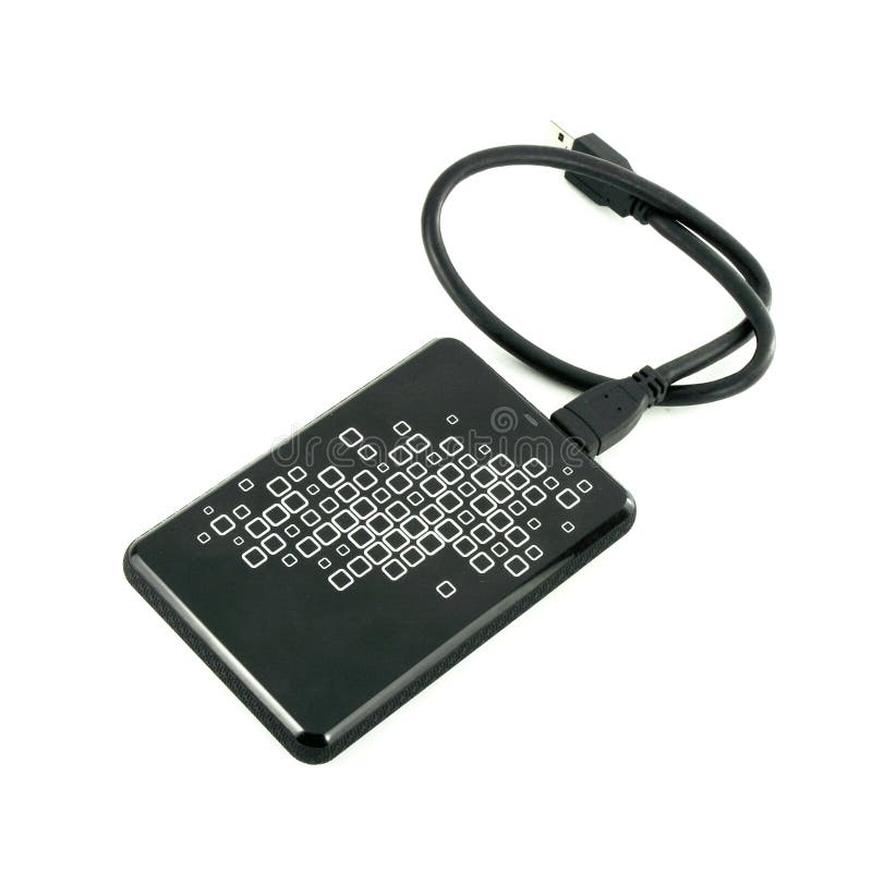 Portable External HDD Hard Disk Drive with USB Cable Stock Image ...