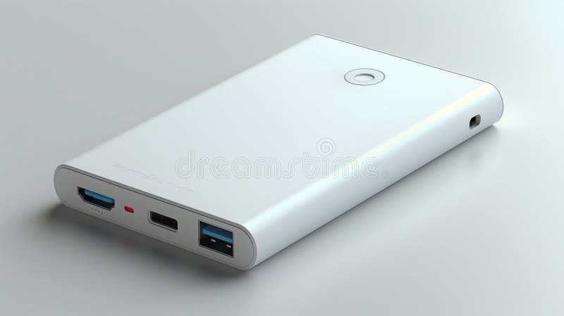Portable External Power Bank with USB Ports and Compact Design Stock ...