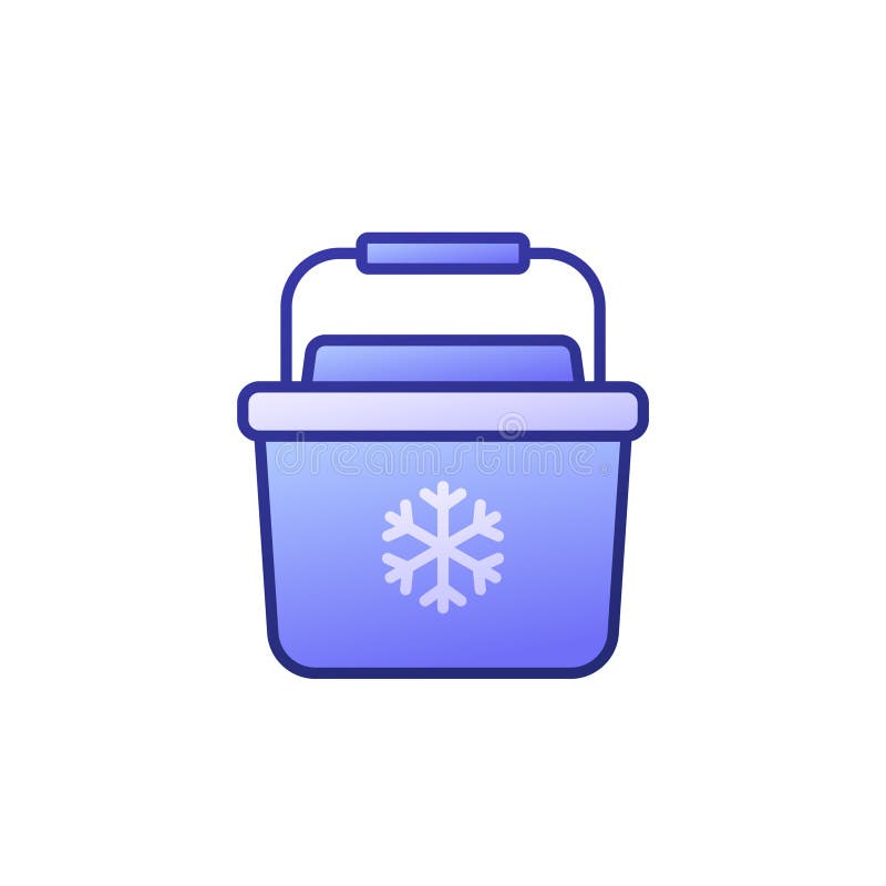 Portable Fridge, Cooler Icon with Outline Stock Vector - Illustration ...