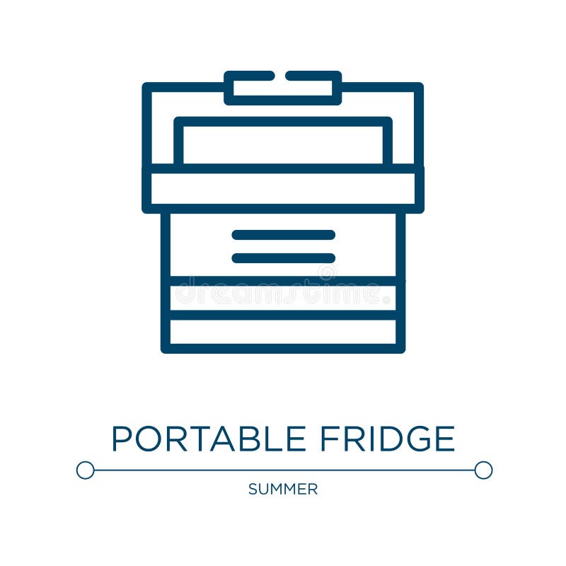 Portable Fridge Icon. Linear Vector Illustration from Summer Collection ...