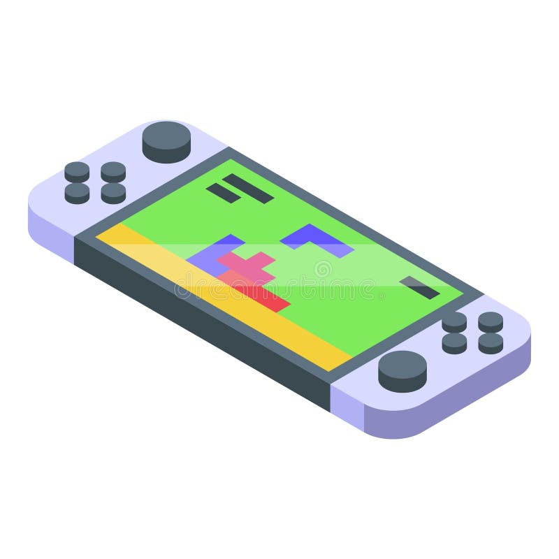 Portable Gaming Console Displaying Puzzle Game in Isometric View Stock ... Portable Gaming Console Displaying Puzzle Game in Isometric View Stock ...