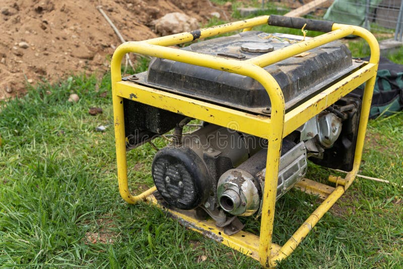 Portable Gasoline Generator Operating on a Construction Site Stock ...