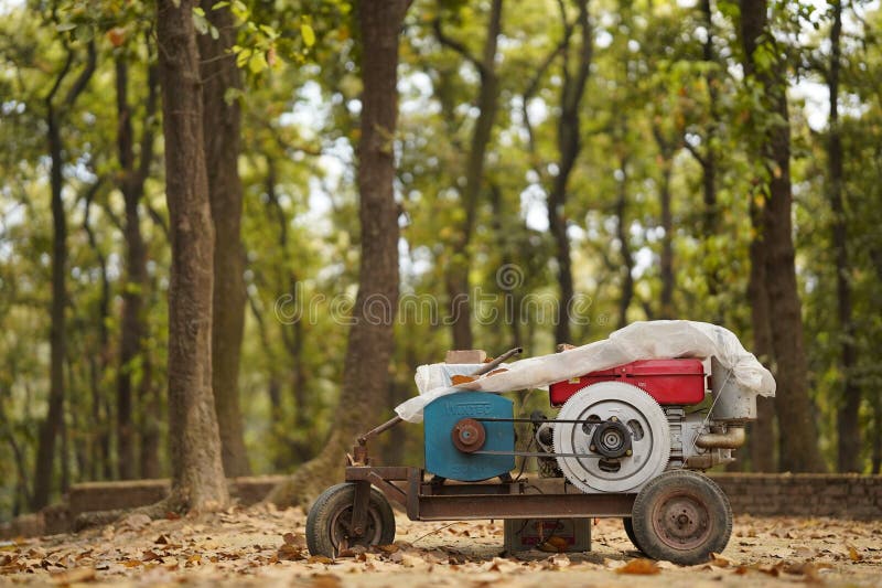 Portable Generator Cart in a Forest Setting Stock Photo - Image of ...