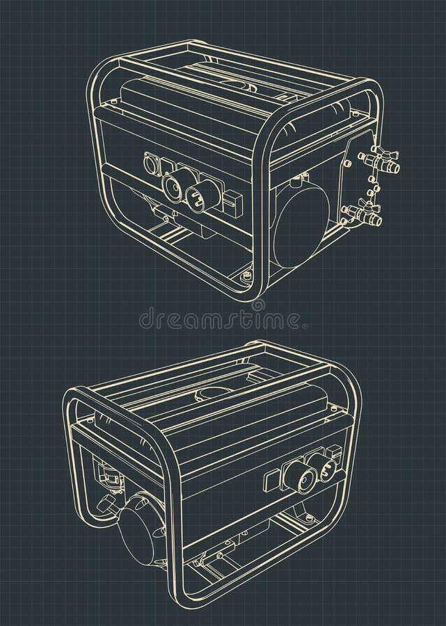 Portable Generator Drawings Stock Vector - Illustration of supply ...