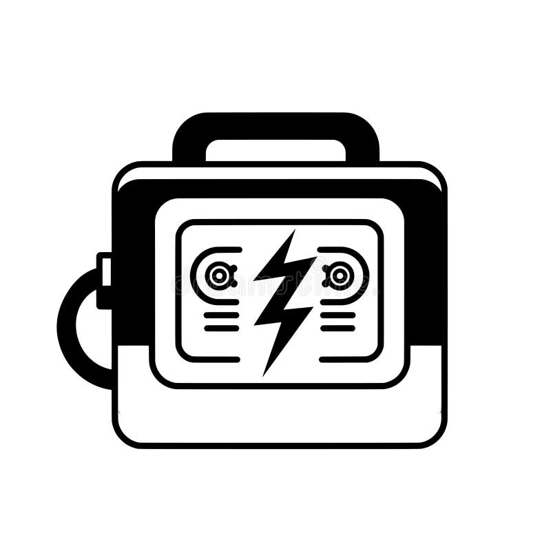 Portable Generator Icon with Lightning Bolt Symbol. Stock Vector ...