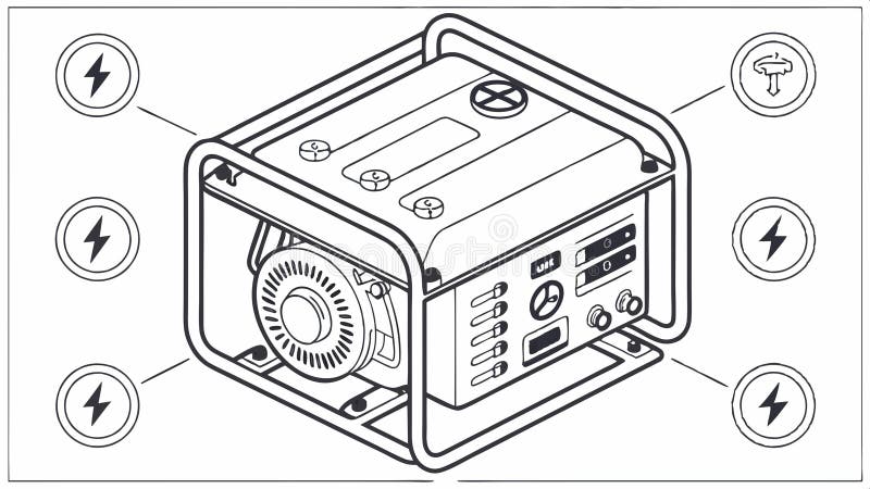 Portable Generator Illustration, Power Source and Emergency Backup ...