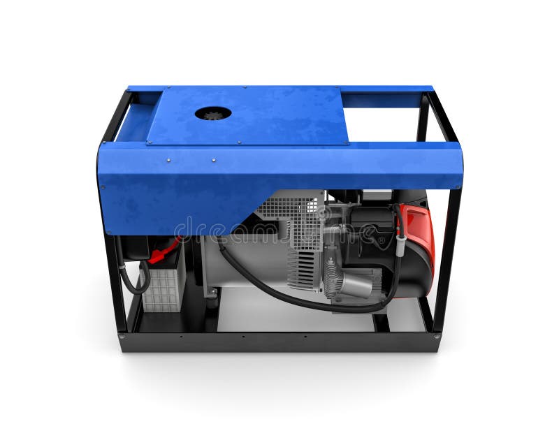 Portable Generator Isolated on a White Background Stock Illustration ...