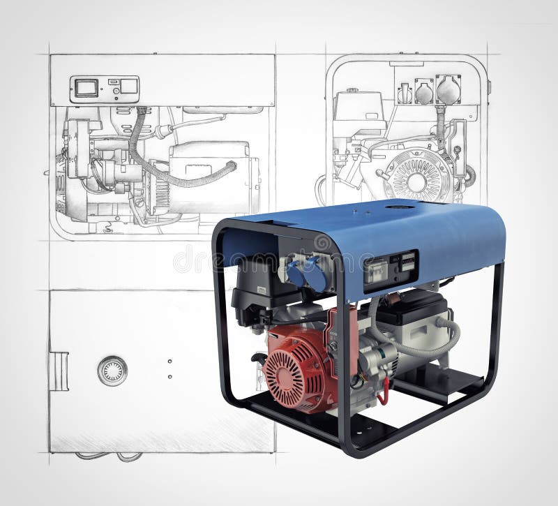 Portable Generator Isolated on a White Background Stock Illustration ...