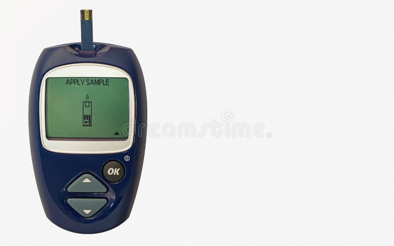 Portable Glucometer Ready for Blood Sample. Stock Image - Image of ...