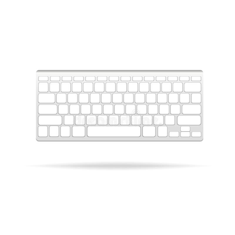 Portable Gray Keyboard with White Buttons on the Light Background ...