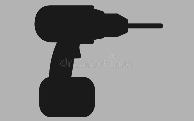 A Portable Hand Held Drill Silhouette Against a Grey Backdrop Stock ...