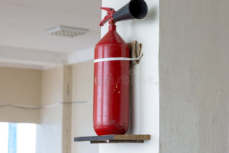 Portable Hand-held Fire Extinguisher Mounted on the Wall Inside the ...