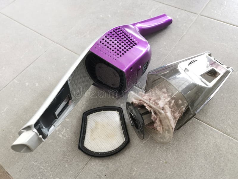 Portable Hand Vacuum Cleaner with Dirt Collection. Stock Image - Image ...