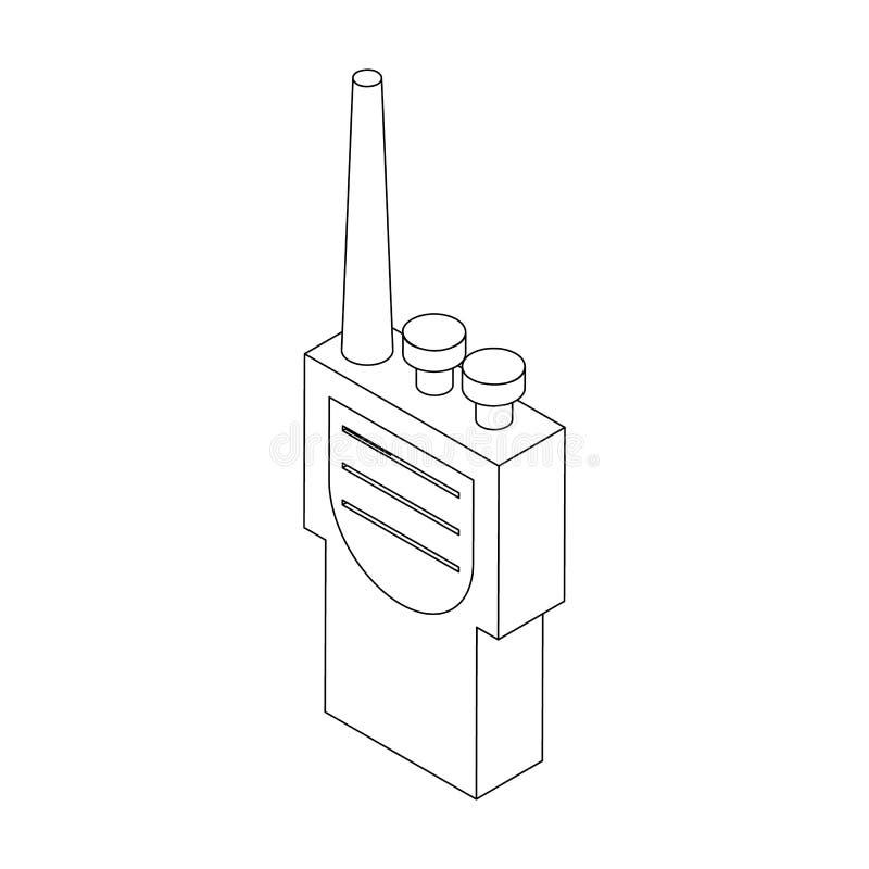 Portable Handheld Radio Icon in Isometric 3d Style Stock Vector ...