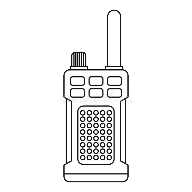 Portable Handheld Radio Icon, Outline Style Stock Vector - Illustration ...