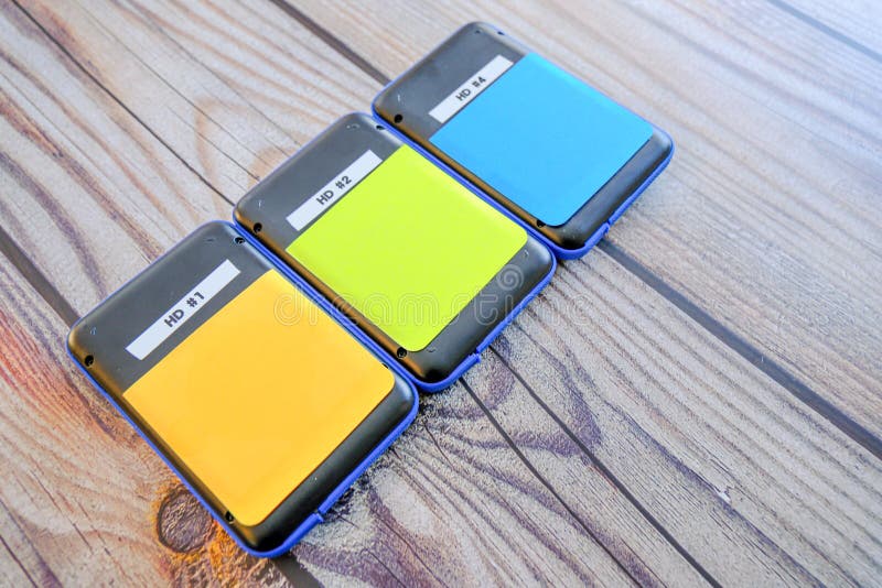 Portable Hard Disk Data Drives for Data Backup Stock Photo - Image of ...