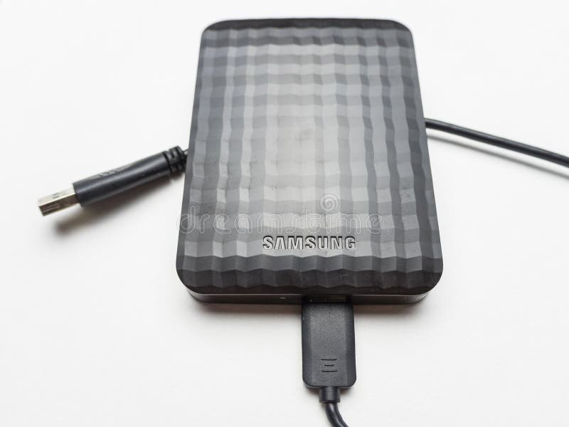 Portable Hard Disk Usb Samsung on White Background Editorial Photo ...