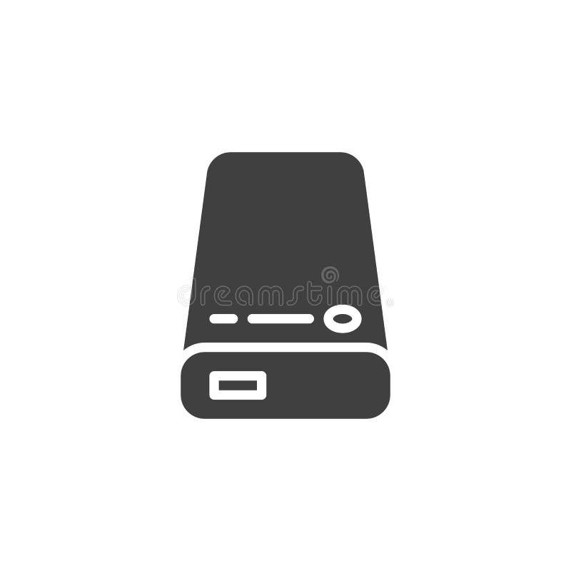 Portable Hard Drive Vector Icon Stock Vector - Illustration of transfer ...