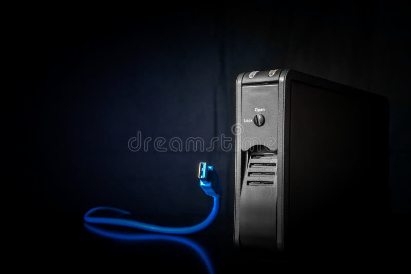 Portable HDD Box with USB Cable Stock Image - Image of hard, media ...
