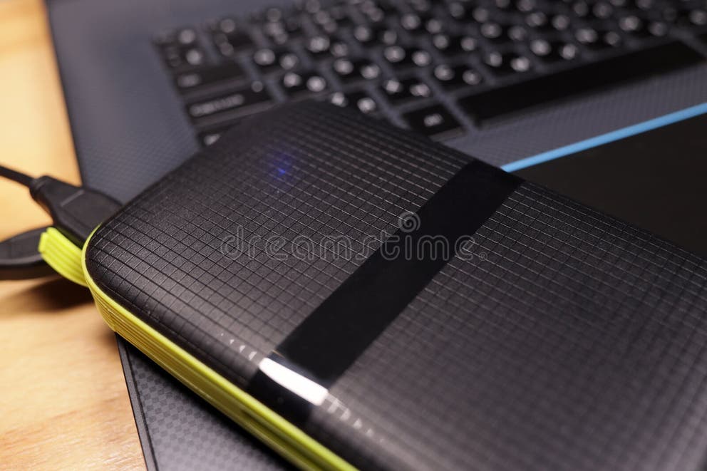Portable Hdd Connected To a Laptop, Data Sharing Concept Stock Image ...