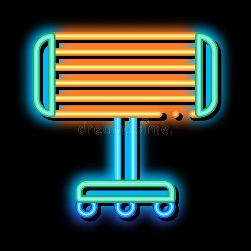 Portable Heating Device on Rollers Neon Glow Icon Illustration Stock ...