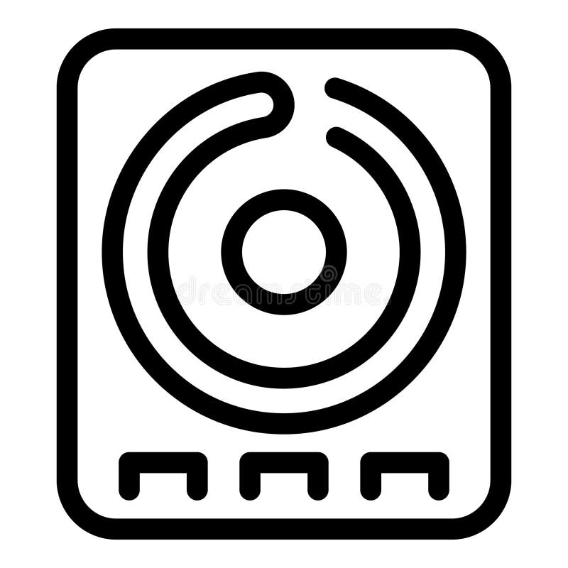 Portable Induction Cooktop Icon Outline Vector. Electromagnetic Hob ...