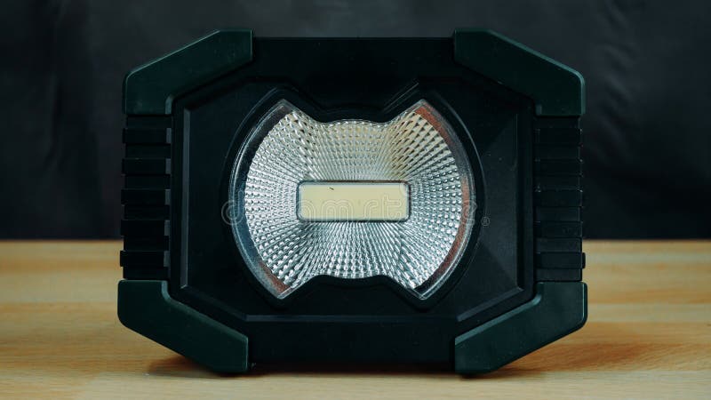 A Portable LED Lamp Stands on the Table Stock Image - Image of shot ...