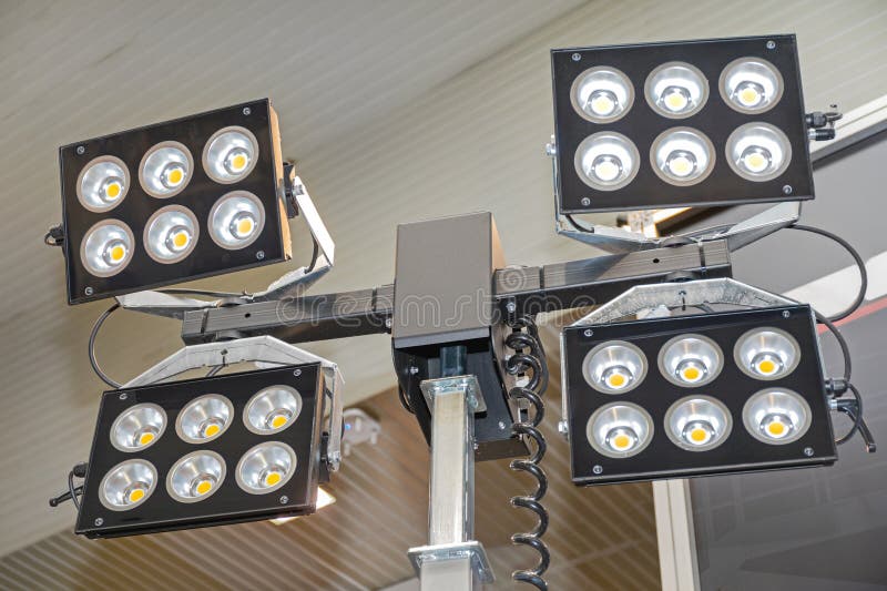 Portable Led Lighting Tower Stock Image - Image of multi, mobile: 348654031
