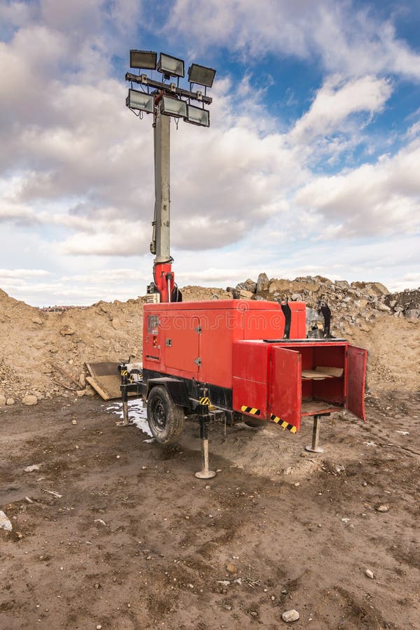 Portable Halogen Construction Lamp Isolated Stock Photo - Image of ...