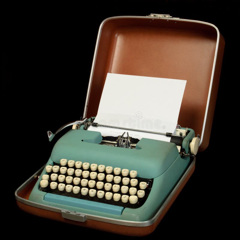 Portable manual typewriter stock photo. Image of green - 27543910