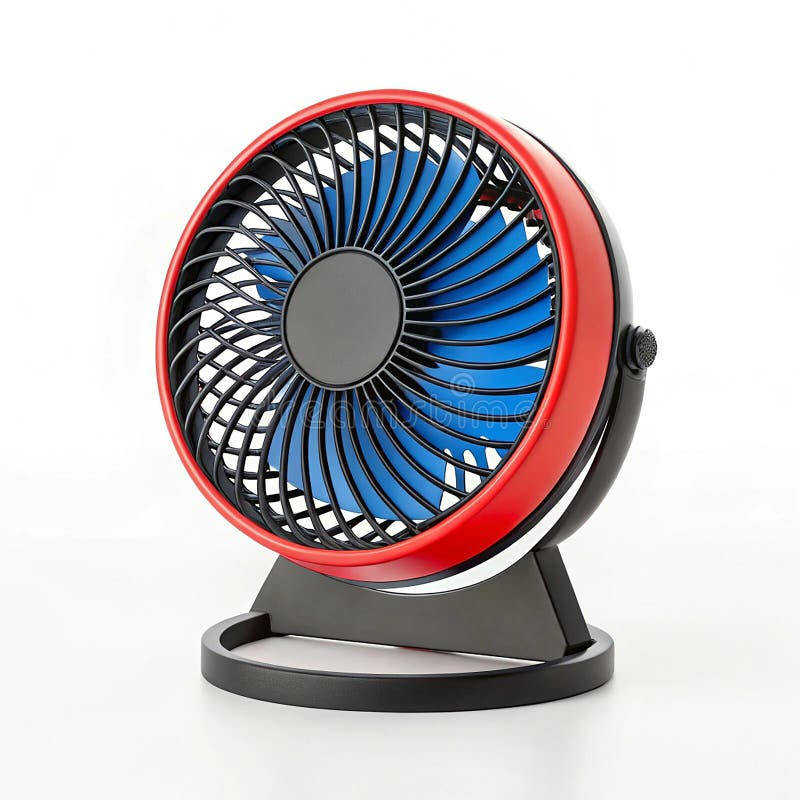 Portable Mini Fan on White Background Stock Illustration - Illustration ...