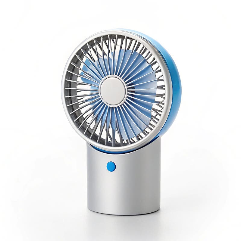 Portable Mini Fan on White Background Stock Illustration - Illustration ...