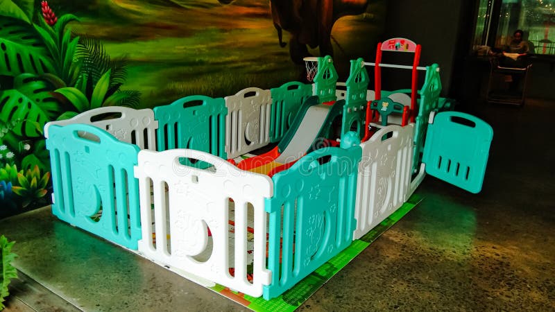 Portable Mini Playground for Children Stock Image - Image of ground ...