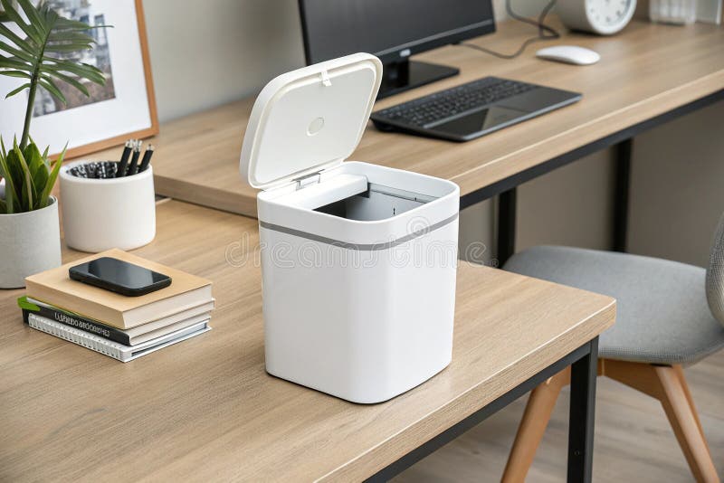 Portable Mini Trash Can for Desks Stock Illustration - Illustration of ...
