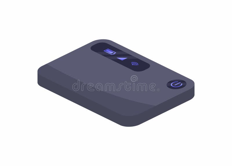 Portable Modem. Simple Flat Illustration in Isometric View. Stock ...